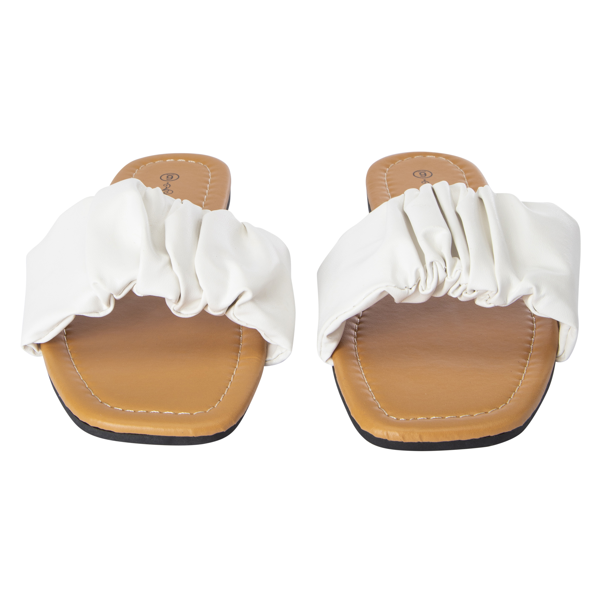 Trillium White 2 Strap Slide Sandals | Hamilton Place