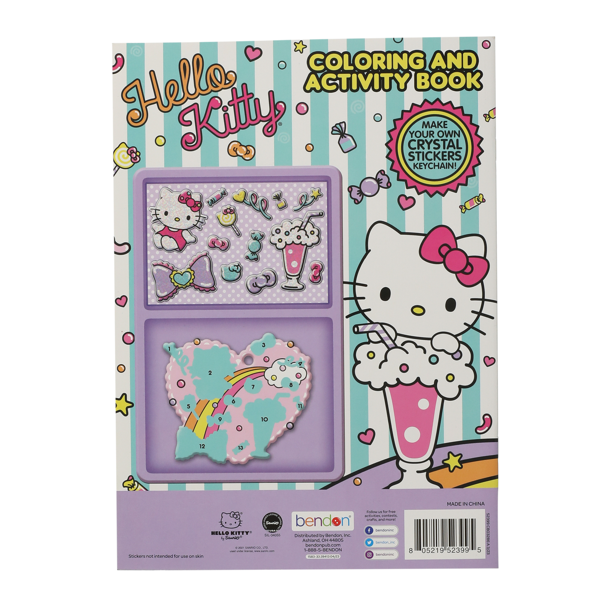 Five Below Hello kitty® coloring book & crystal stickers keychain set ...