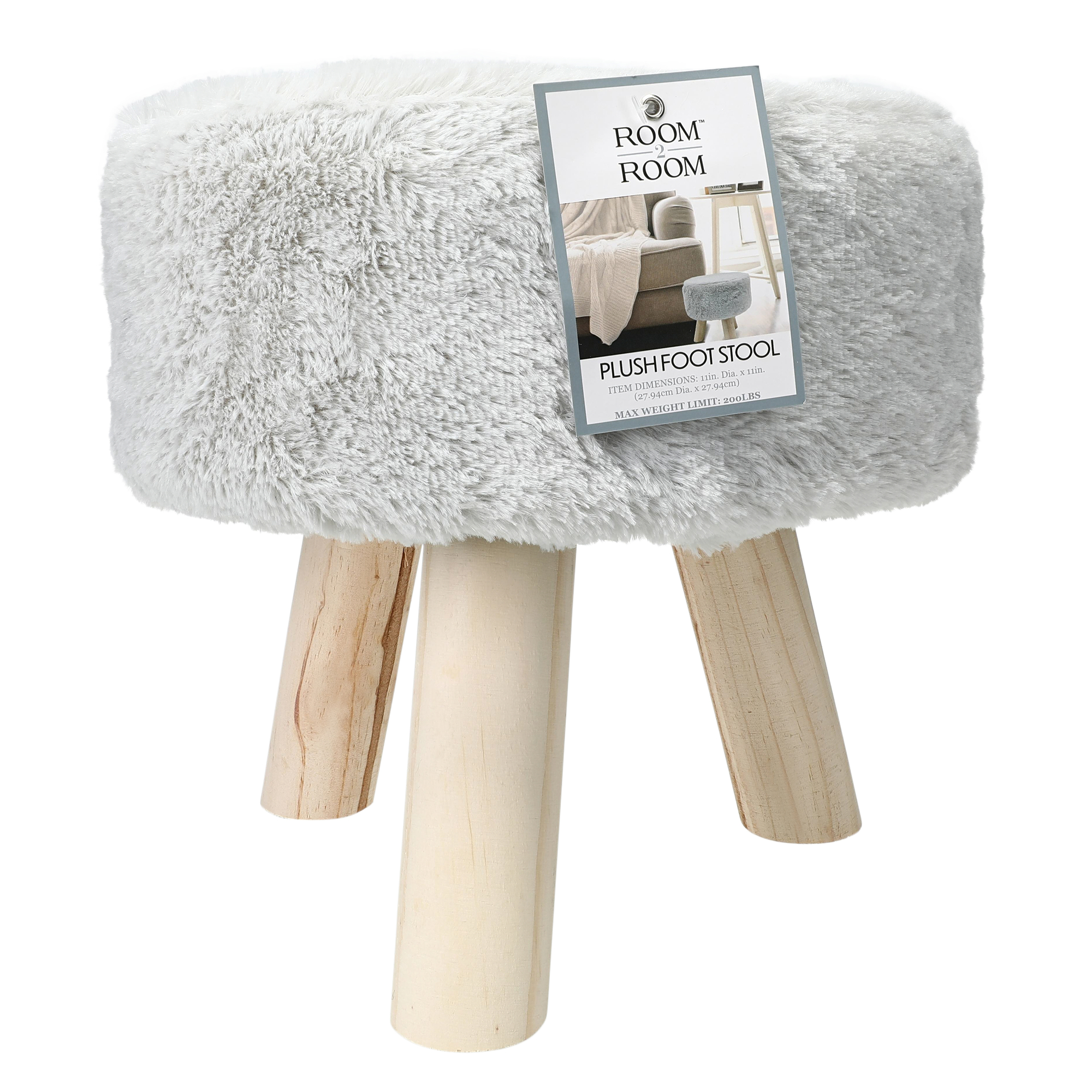 Faux fur footstool five below store