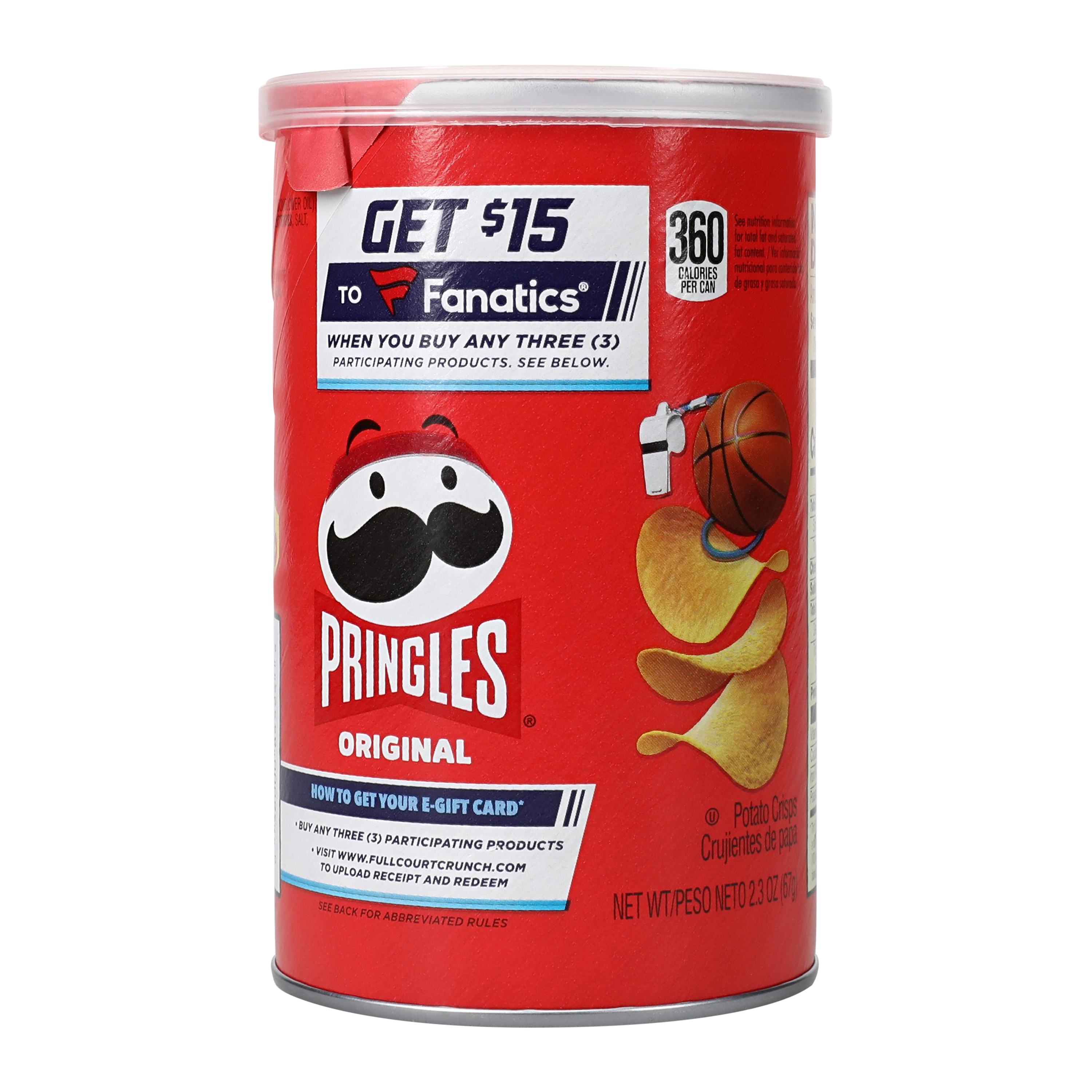 Original Pringles Dose Pringles Original Potato Crisps 2.3 Ounce