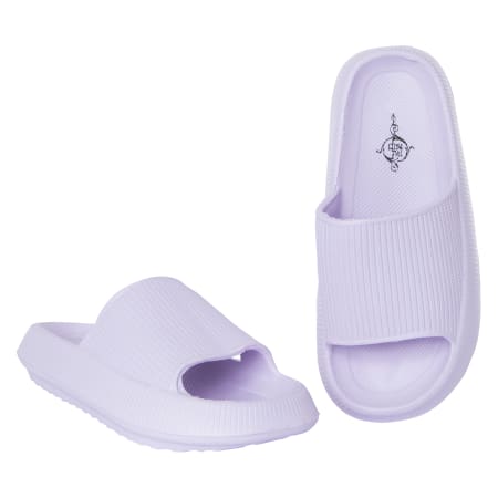 ladies blue puff slide sandals | Five Below