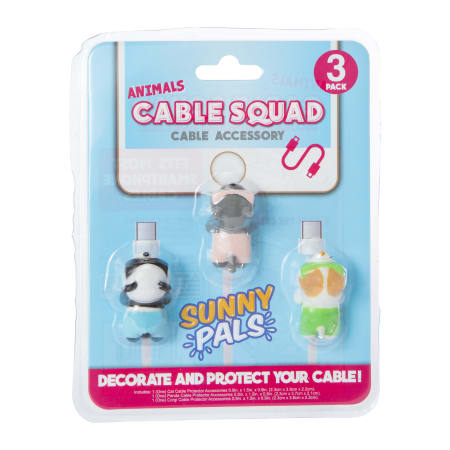 cable squad sunny pals animal cable accessories 3-count | Five Below