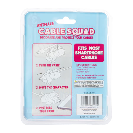 cable squad sunny pals animal cable accessories 3-count | Five Below