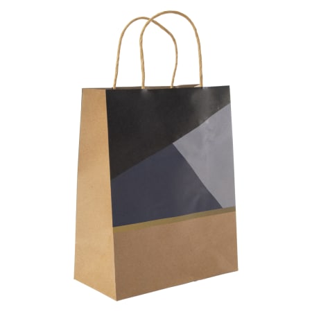 kraft medium color block gift bags 6-pack 10in x 7.9in | Five Below