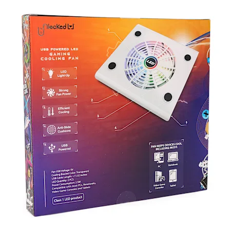 unlocked lvl™ usb-powered LED gaming cooling fan - white | Five Below