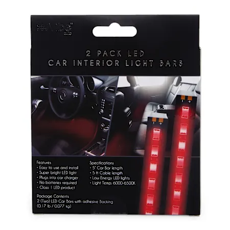 car interior LED light bars 2-pack - red | Five Below