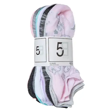 low-cut ankle socks 10-pack - pastel paisley | Five Below