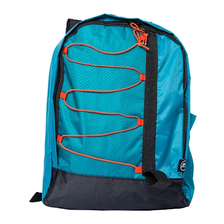 black asymmetrical bungee cord backpack 16in | Five Below