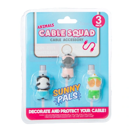 cable squad sunny pals animal cable accessories 3-count | Five Below