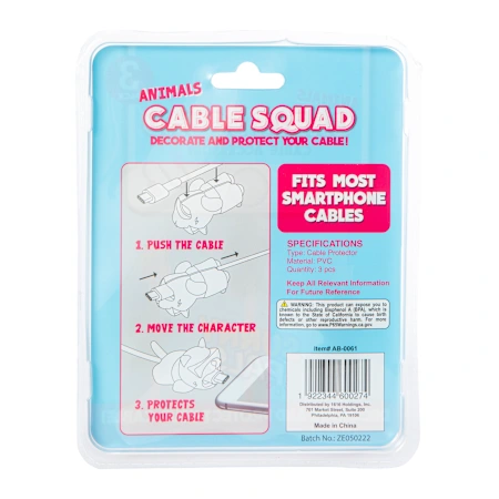cable squad sunny pals animal cable accessories 3-count | Five Below
