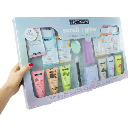 freeman® scrub + glow ultimate face + body kit 20-piece | Five Below