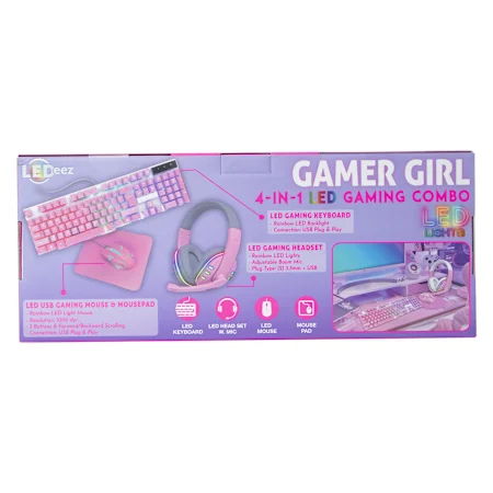 gamer girl 4-in-1 LED gaming combo | Five Below