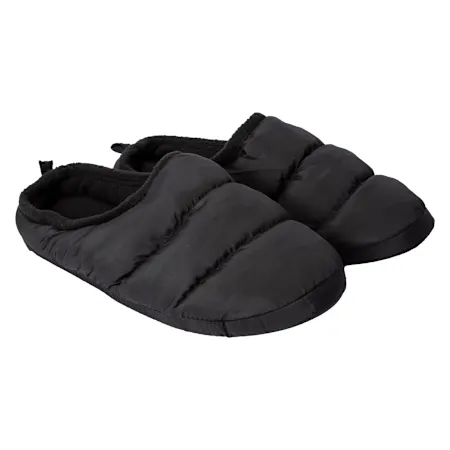 mens black quilted puffy slippers | Five Below