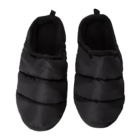 mens black quilted puffy slippers | Five Below