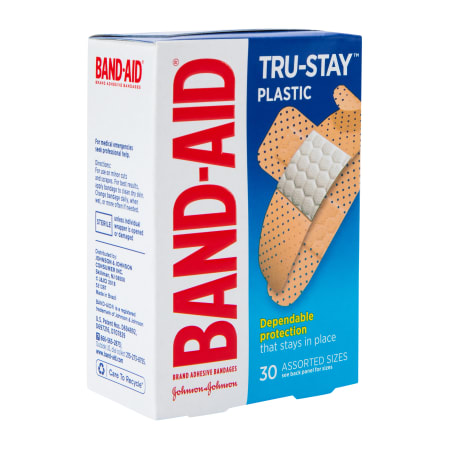 Band-Aid® Tru-Stay™ Assorted Plastic Adhesive Bandages 30-Count | Five ...