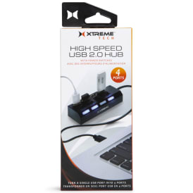 high speed 2.0 usb hub 4 ports w. power switches | Five Below