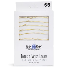 rose gold wire LED string lights 12ft | Five Below