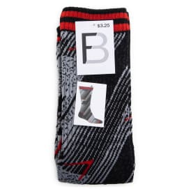 Men's Diagonal Stripe Crew Socks - Red & Black 1 Pair | Five Below