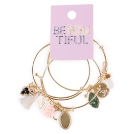 Nature Gold Charm Bracelets 3-Count Set | Five Below