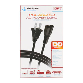 Universal Replacement Polarized 2-Slot Ac Power Cord 10ft | Five Below