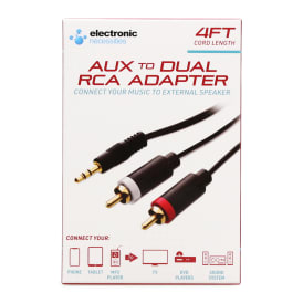 3.5Mm Aux To Dual Rca Adapter Audio Cable 4ft | Five Below
