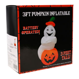 3ft inflatable ghost & pumpkin outdoor halloween decoration | Five Below