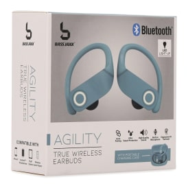 water-resistant bluetooth LED earbuds w/ mic, sport hooks | Five Below