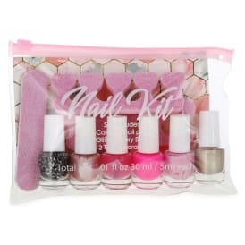 10-piece nail kit with nail polish & accessories, pink | Five Below