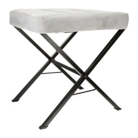 tufted x-frame stool 15.5in | Five Below