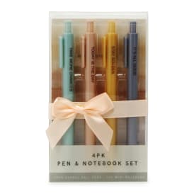 4-pack pen & notebook set with quotes | Five Below