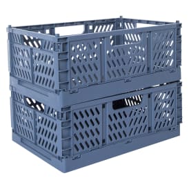 collapsible crate bins 2-pack - grey | Five Below