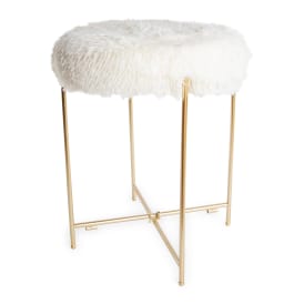 faux fur stool 18in | Five Below