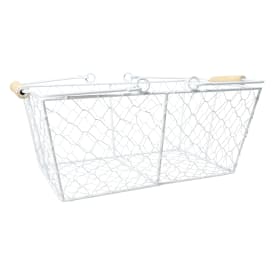 rectangular wire basket w/ handles 12in x 8in - white | Five Below