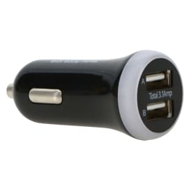 LED light-up car charger w/ 2 usb ports, 3.1 amp - grey | Five Below