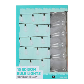 15-edison bulb string lights for indoor & outdoor 7.4ft | Five Below
