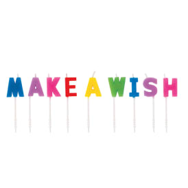 rainbow 'make a wish' letter birthday candles 9-count | Five Below