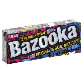 bazooka® original & blue razz bubble gum - 10 pieces | Five Below
