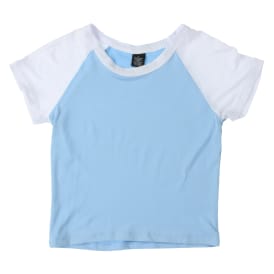 blue & white raglan crop top | Five Below