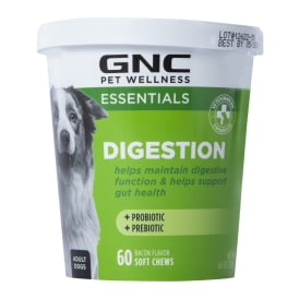 GNC pet wellness essentials probiotic + prebiotic digestion chews 60 ...