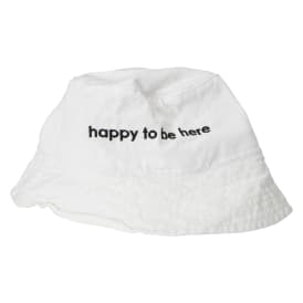 happy to be here' embroidered bucket hat | Five Below