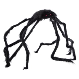 XL fuzzy black spider halloween decoration 48in x 7.1in| Five Below