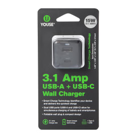 USB & USB-C dual wall charger 3.1 amp | Five Below