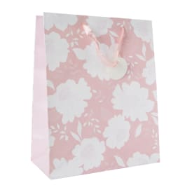 large pink floral gift bag 12.75in x 10.38in | Five Below