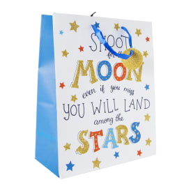 large moon & stars gift bag 12.75in x 10.38in | Five Below