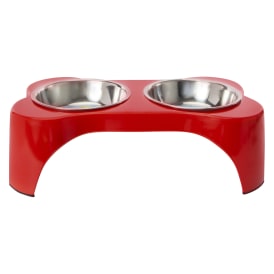 elevated bone shaped stainless steel dog bowls & stand | Five Below