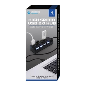 4-port high speed USB charging hub with power switches | Five Below