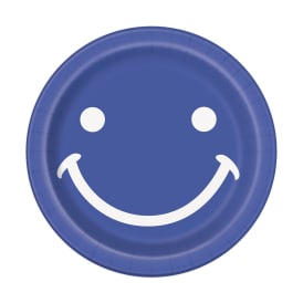 9in happy face paper dinner plates 8-count | Five Below