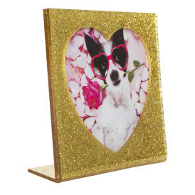 glitter heart cutout picture frame 5in | Five Below