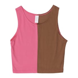 pink & brown split cropped tank top | Five Below