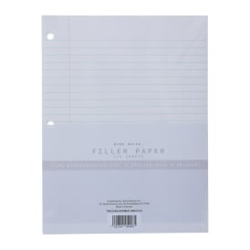 wide ruled filler paper with 3-hole punch, 125 sheets | Five Below